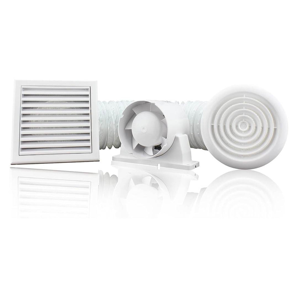 Devola 100mm Axial Bathroom Showerfan Kit with Timer - DVILSFK100T ...