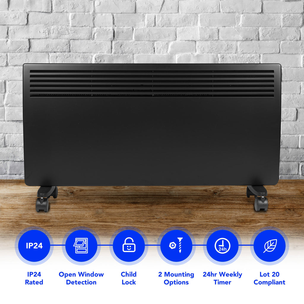 Devola Eco 2kw Panel Heater With 24hr/7 Day Timer - DVM20B – Devola.co.uk