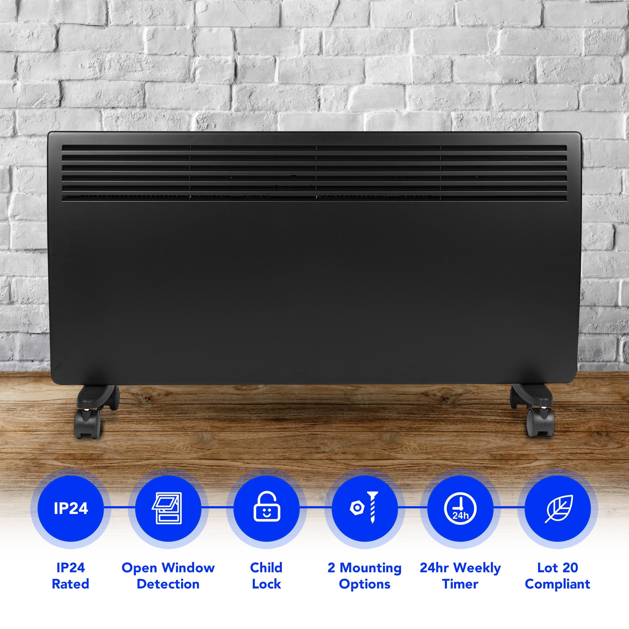 Devola 2kW Eco Panel Heater - Black - DVM20B – Devola.co.uk