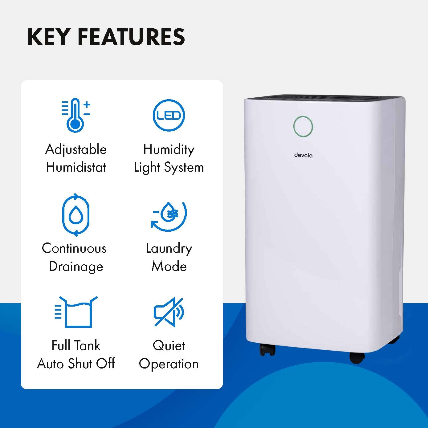 Devola 12L Compressor Dehumidifier, With Dust-Proof Filter - DV12L ...