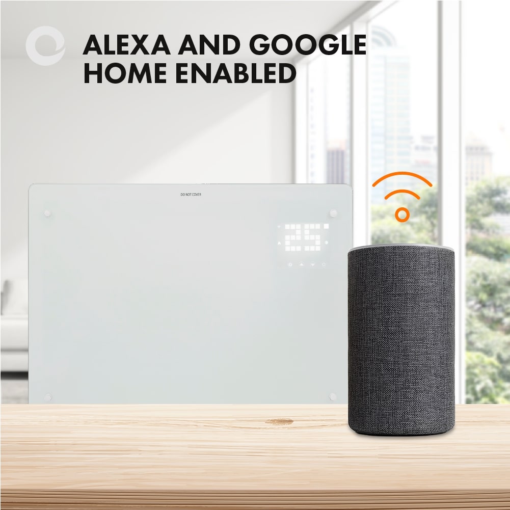 Devola Designer 1.5kW Smart Glass Panel Heater with Timer White - DVPW ...