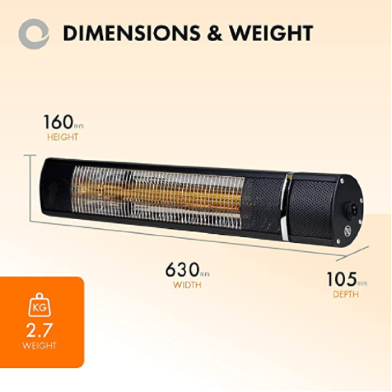 Devola Master 2kW Wall Mounted Patio Heater with Remote Control - DVPH ...